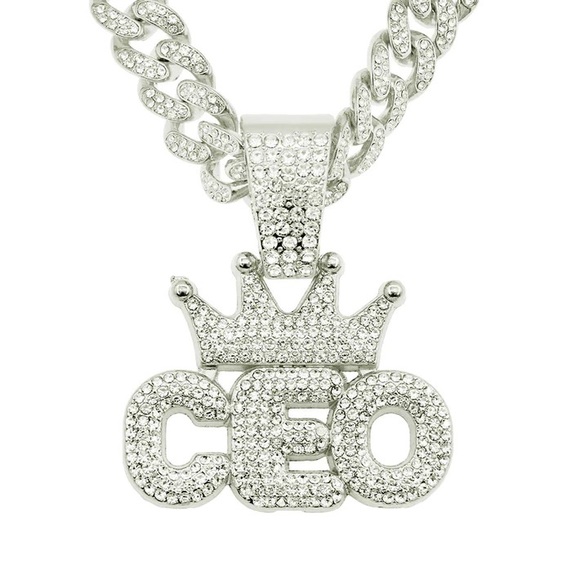 Accessories | Silver Alloy Hip Hop Diamond Necklace Pendant Letters Ceo ...